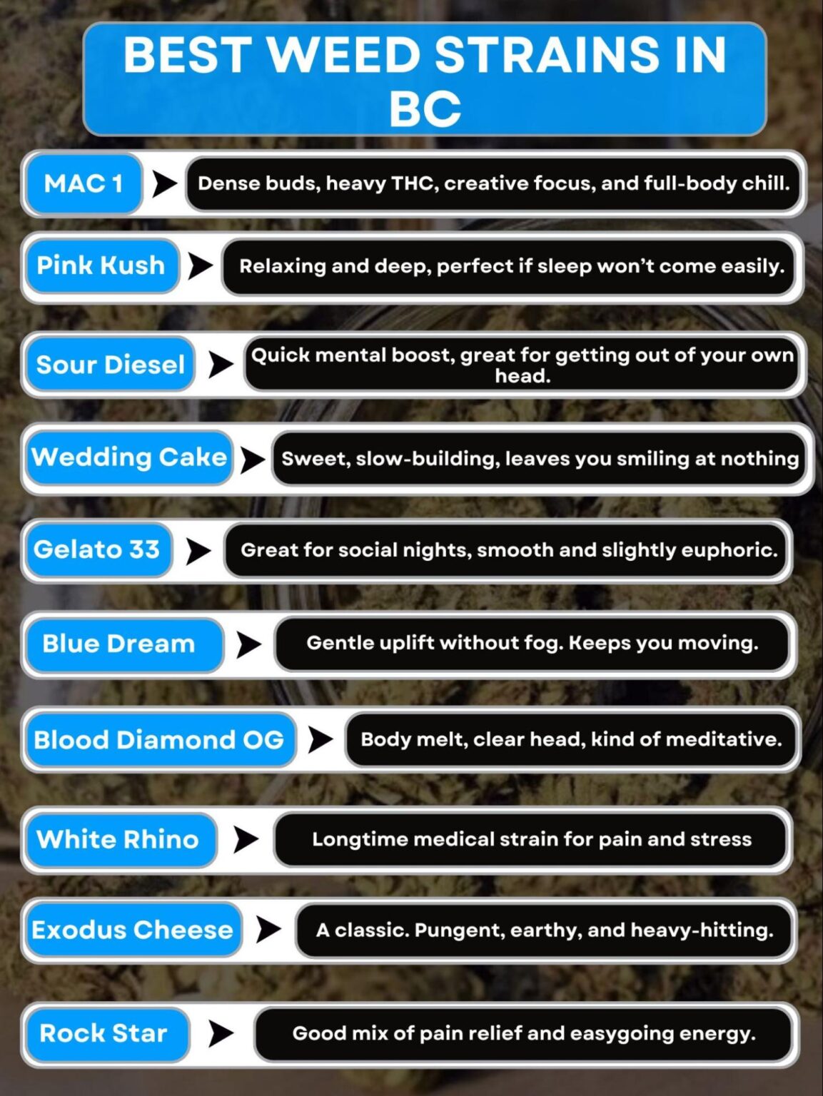 Best Weed Strains in BC | Top 10 Picks for Potency & Flavor